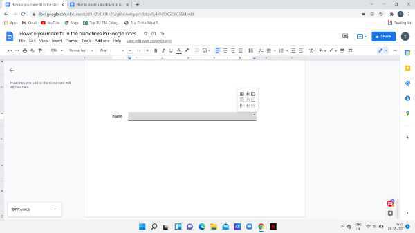 How Do You Make Fill In The Blank Lines In Google Docs 
