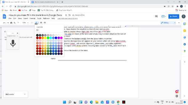 How Do You Make Fill In The Blank Lines In Google Docs 