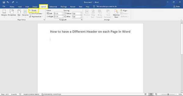 How To Have A Different Header On Each Page Word